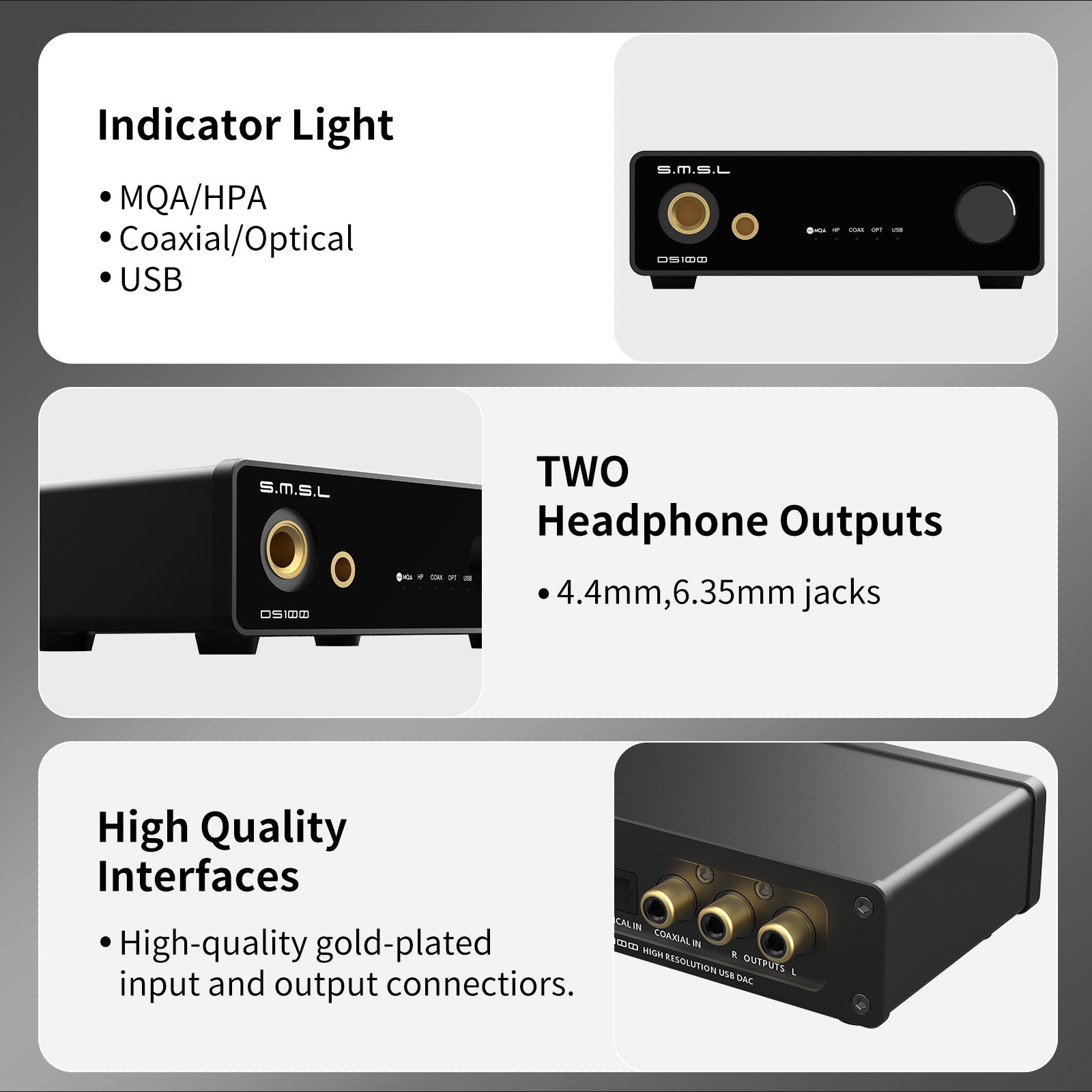 SMSL DS100 | MQA CS43131 Headphone Amplifier and DAC – Linsoul-Korea